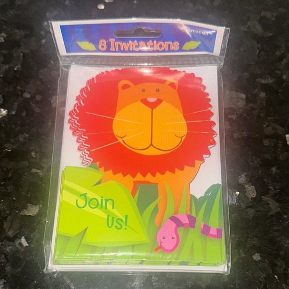 Amscan | Party Supplies | 8 Lion Themed Party Invitations With ...